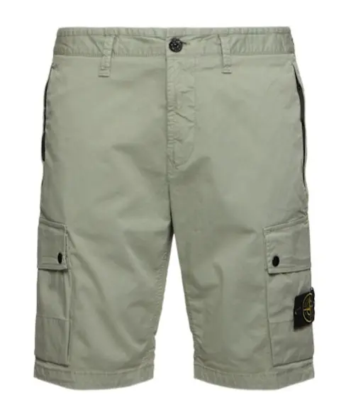 Stone Island Stretch Cotton Logo Patch Shorts - Gray