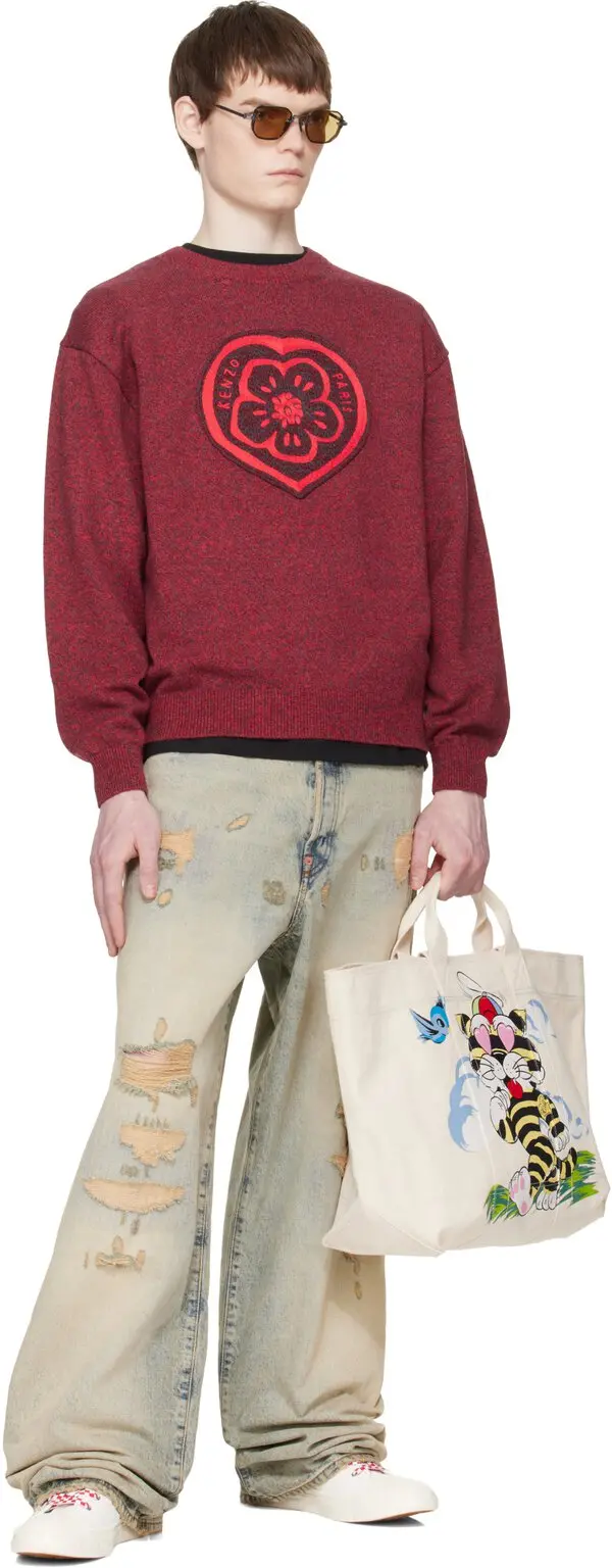 Kenzo Hoshi' High Top Sneakers In Cotton Canvas