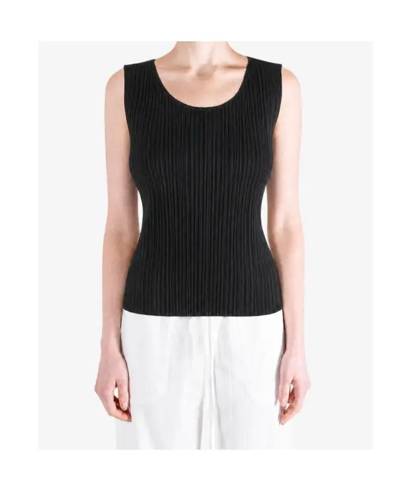 Issey Miyake Sleeveless Pleated Top - Not