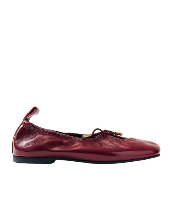 ALOHAS Patent Leather Ballet Flats - Wine Red