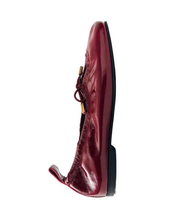ALOHAS Patent Leather Ballet Flats - Wine Red