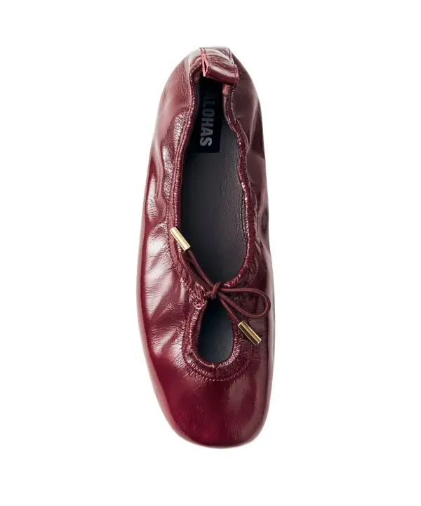 ALOHAS Patent Leather Ballet Flats - Wine Red