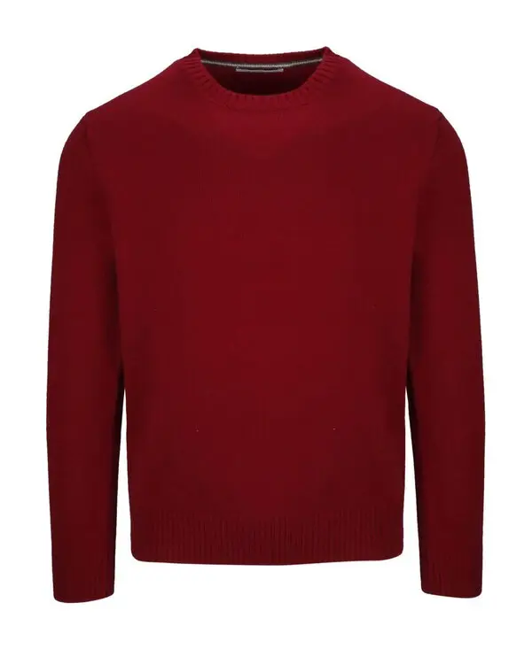 KANGRA Crew-neck Knitted Sweater - Red