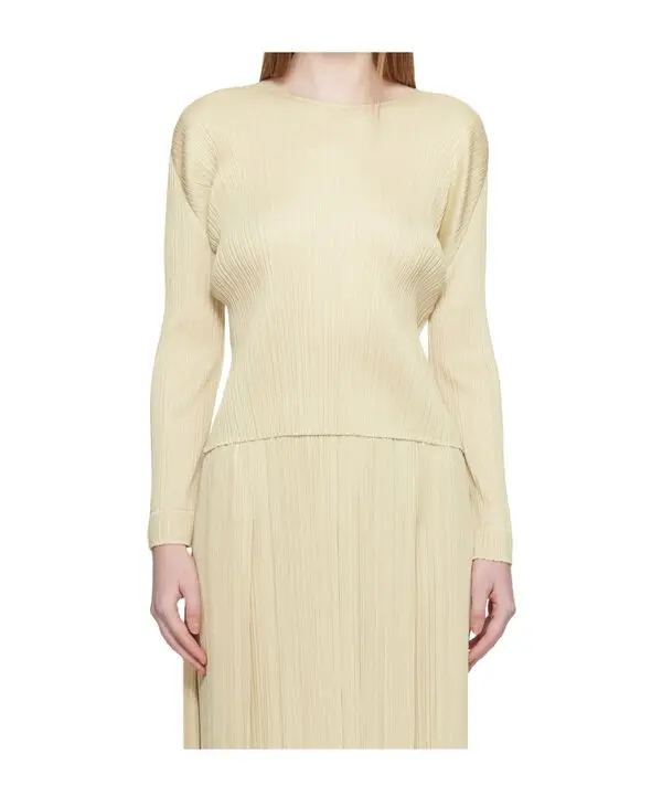 PLEATS PLEASE BY ISSEY MIYAKE Monthly Colors December Long Sleeve T-shirt - Nude