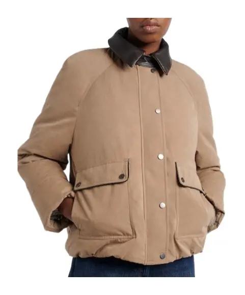 Brunello Cucinelli Leather-trimmed Padded Jacket
