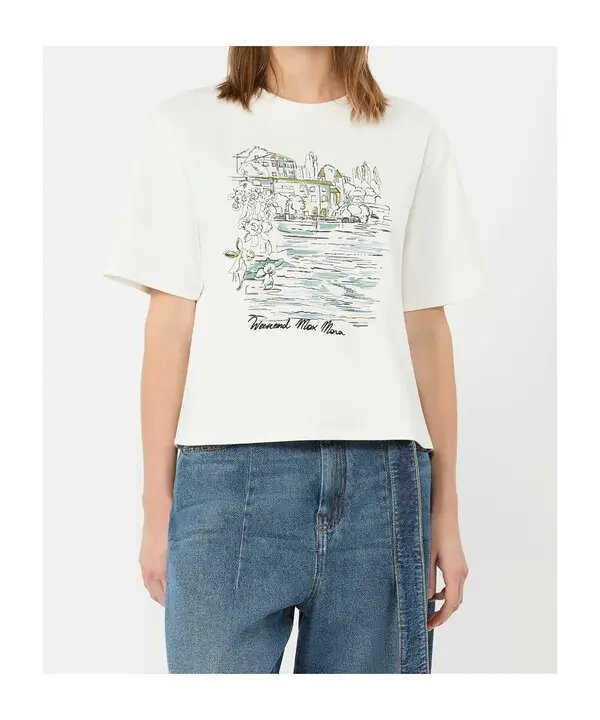 Max Mara Graphic Printed Crewneck T-shirt - White