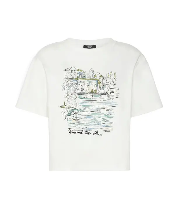 Max Mara Graphic Printed Crewneck T-shirt - White
