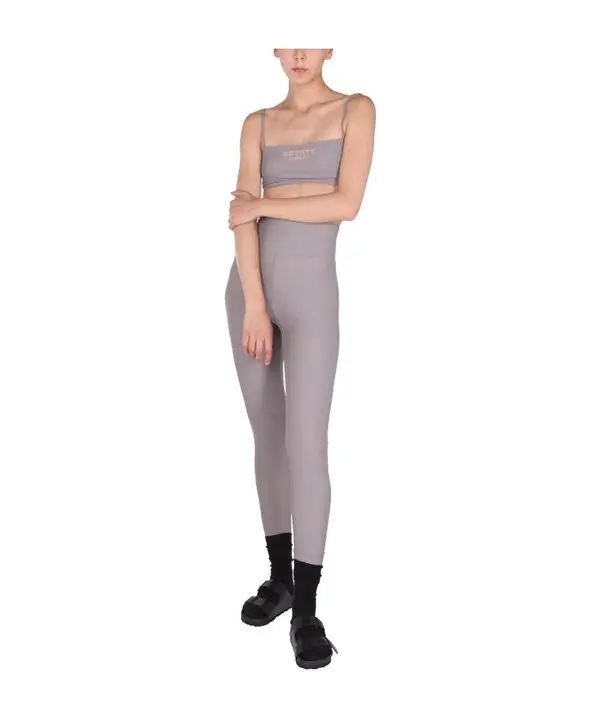 ROTATE BY BIRGER CHRISTENSEN Logo Print Sports Bra - Gray