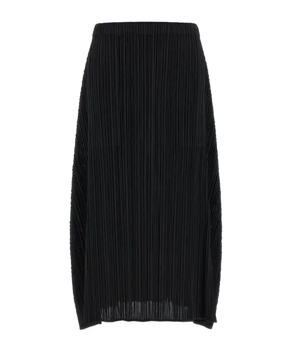 PLEATS PLEASE BY ISSEY MIYAKE Pleats Please Issey Miyake Monthly Colors: October A-line Midi Skirt - Black