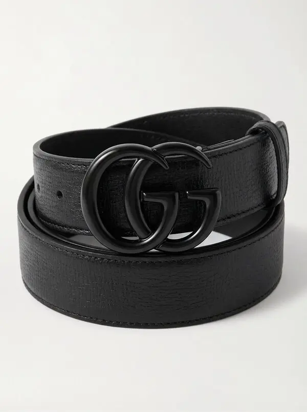 Gucci Gg Marmont Thin Buckle Belt - Black