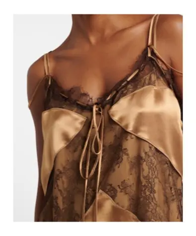 FERRAGAMO Lace-trimmed Satin Midi Dress