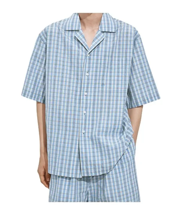 Bottega Veneta Cotton And Silk Check Pajama Shirt