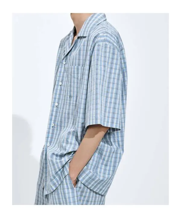 Bottega Veneta Cotton And Silk Check Pajama Shirt