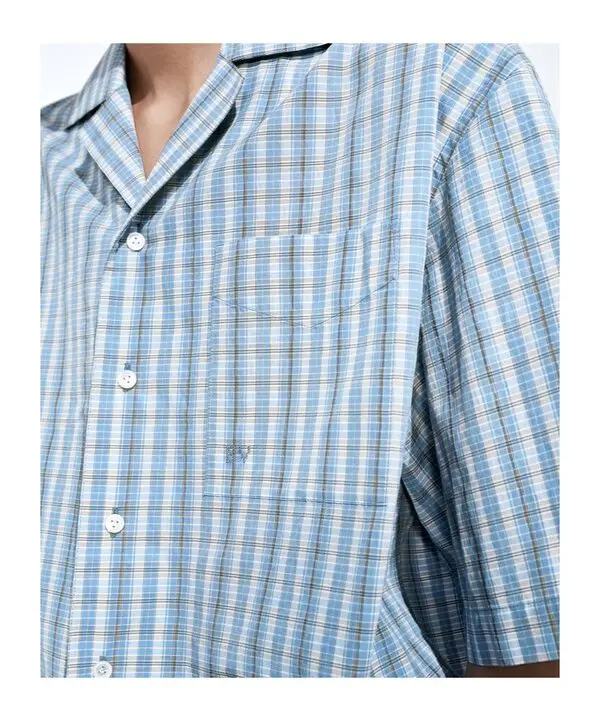 Bottega Veneta Cotton And Silk Check Pajama Shirt
