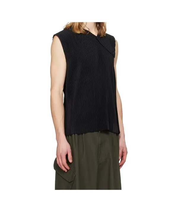 Issey Miyake Asymmetrical Pleated Vest