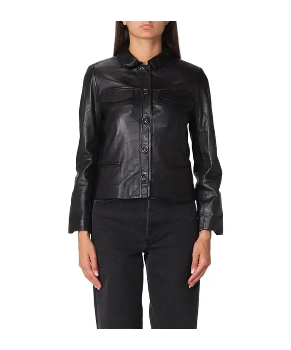 Zadig&Voltaire Long-sleeved Leather Jacket