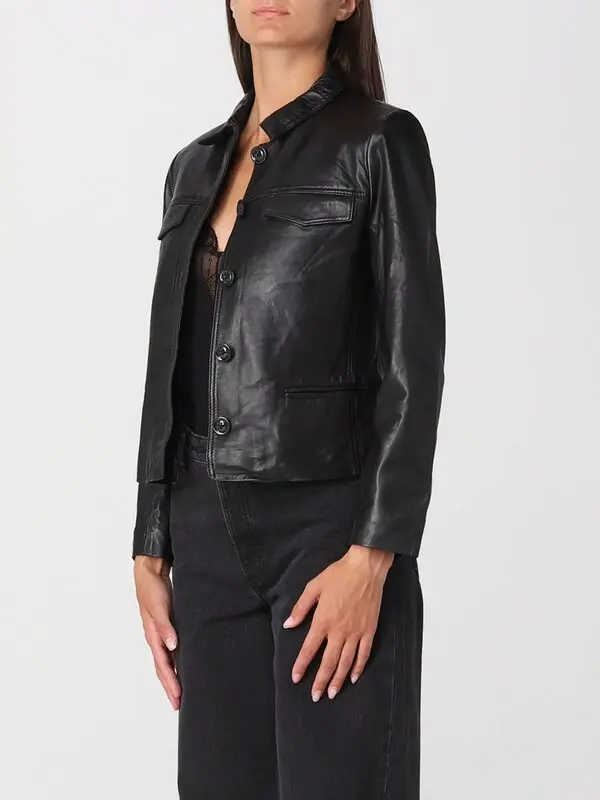 Zadig&Voltaire Long-sleeved Leather Jacket