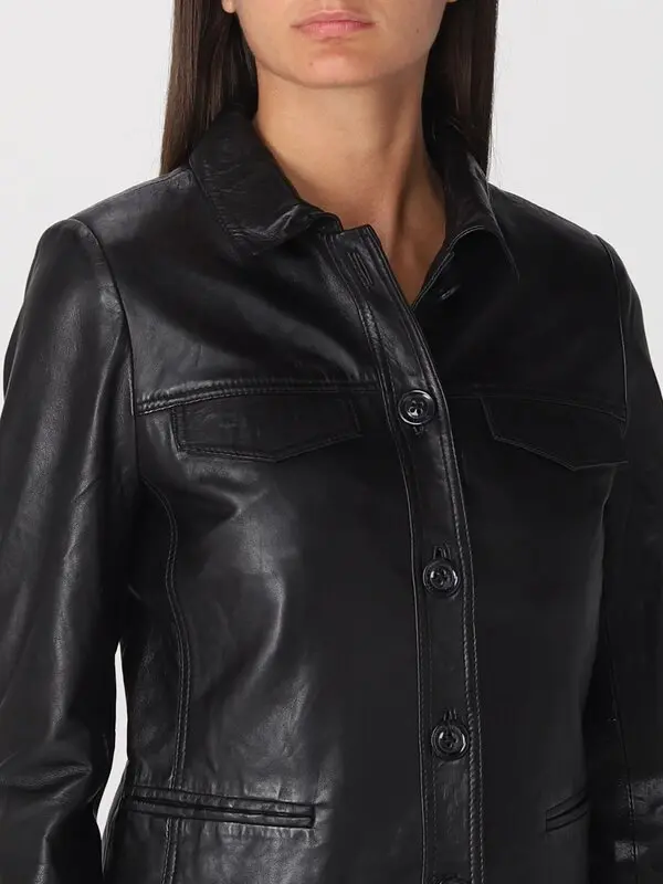 Zadig&Voltaire Long-sleeved Leather Jacket