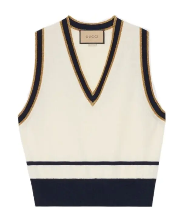 Gucci Wool V-neck Vest - White