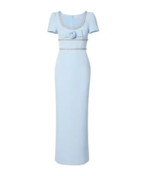 SELF-PORTRAIT Embellished Maxi Dress - Blue
