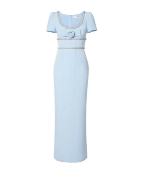 SELF-PORTRAIT Embellished Maxi Dress - Blue
