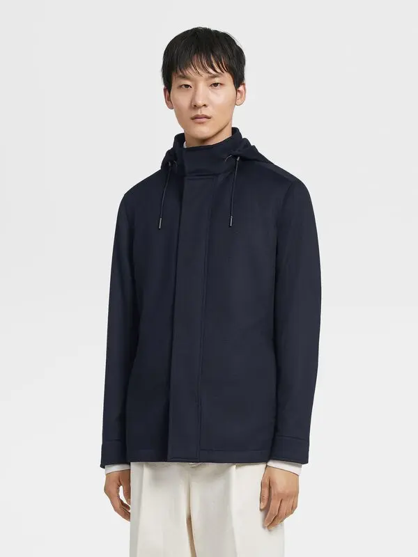 Zegna Drawstring Waist Hooded Jacket