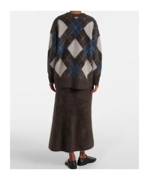 LISA YANG Elaria Argyle Cashmere Cardigan