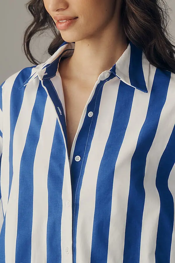 English Factory Striped Shirt Dress