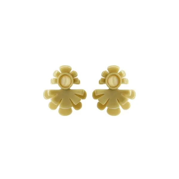 GISSA BICALHO Neutrals Handmade Acrylic Earring Ivy Kahki