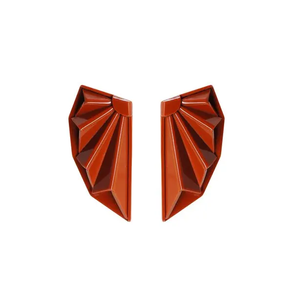 GISSA BICALHO Handmade Acrylic Earring Papyrus Cinnamon