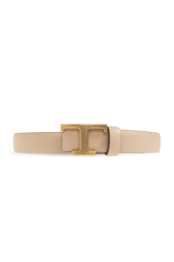 TOD’S Tod's Double-sided Leather Belt With T Buckle - Beige