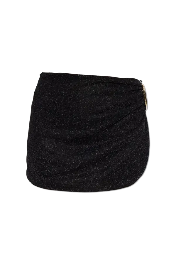 Oseree Short Pareo With Lurex Thread - Black