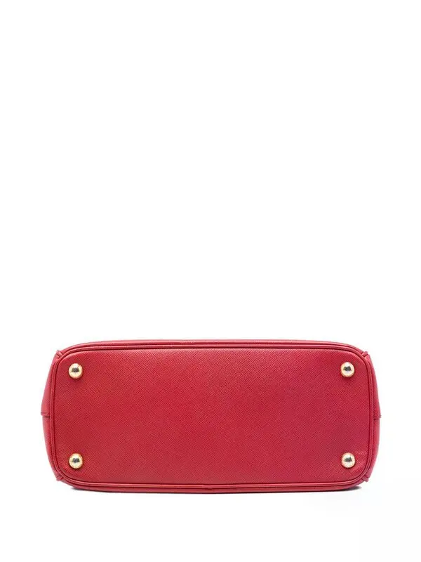 Prada Saffiano Leather Galleria Double Zip Satchel - Red