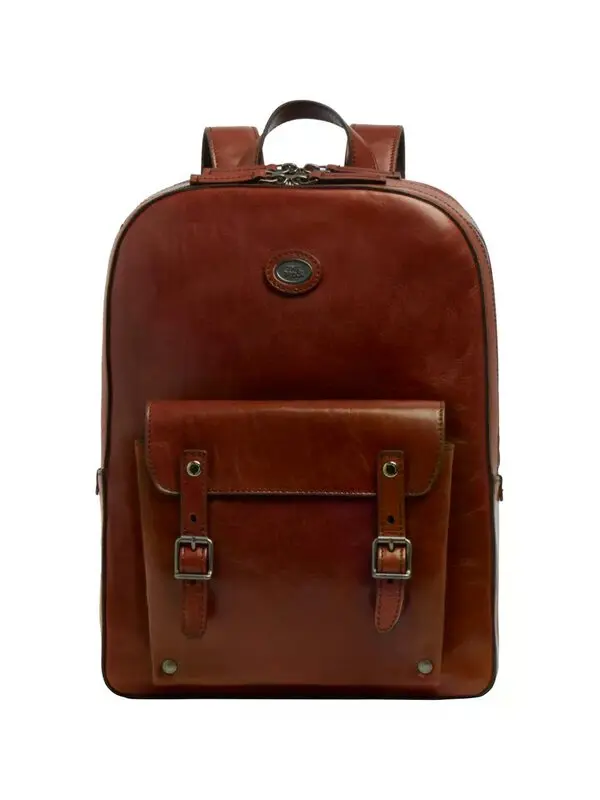 THE BRIDGE Buckle-detail Leather Backpack - Brown