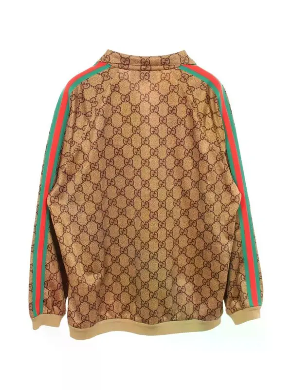 Gucci Gg Print Chevron Zip-up Sweatshirt