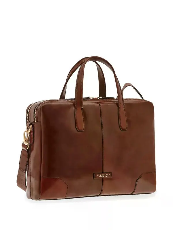 THE BRIDGE Vespucci Leather Briefcase - Brown