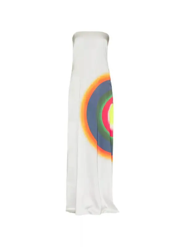 Silvia Tcherassi Bahiana Graphic-print Strapless Dress - White