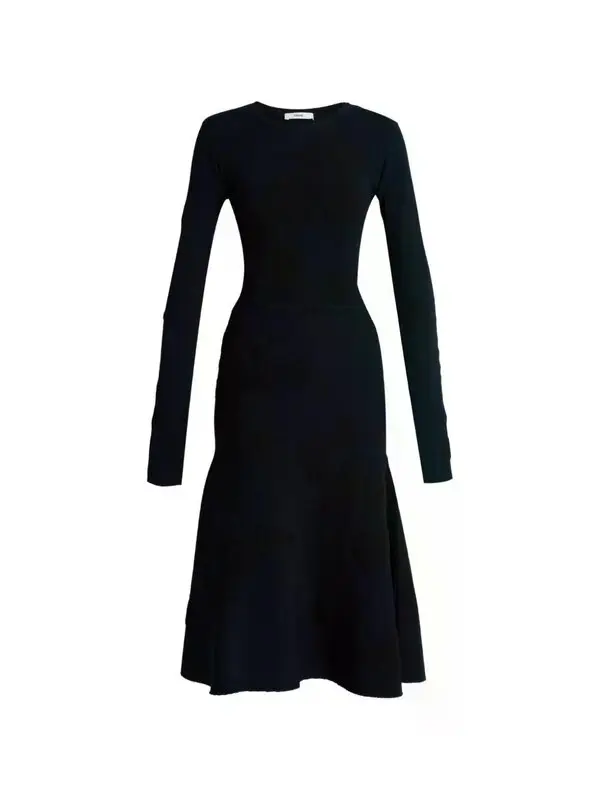 Erdem Jacquard Long Sleeve Midi Dress