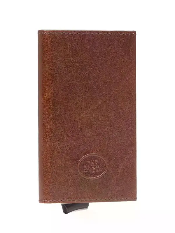 THE BRIDGE Logo-embossed Leather Card Holder - Brown