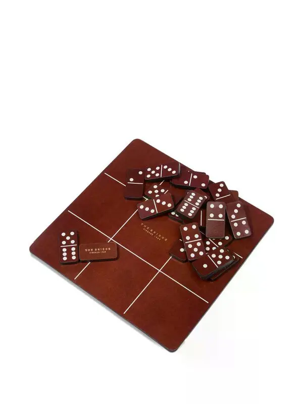 THE BRIDGE Leather Domino Set - Brown