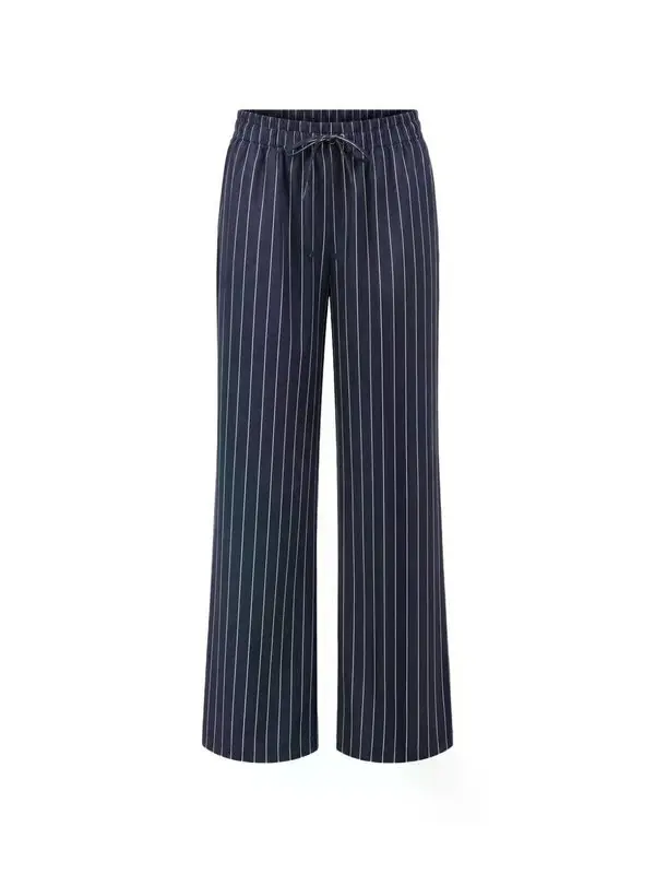 PATRICK ASSARAF Pya Pinstripe-print Silk Trousers - Blue