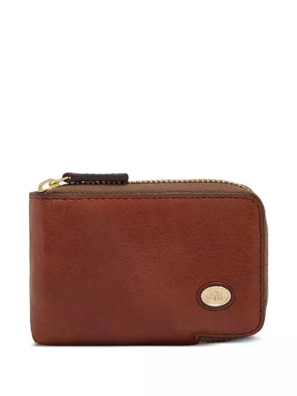 THE BRIDGE Logo-plaque Leather Card Holder - Brown