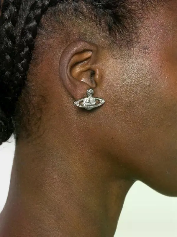 VIVIENNE WESTWOOD Mini Bas Relief Orb Motif Earrings - Silver