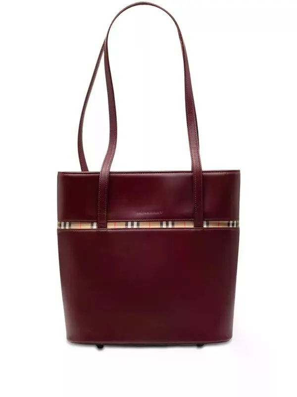 Burberry House Check Trimmed Leather Shoulder Bag