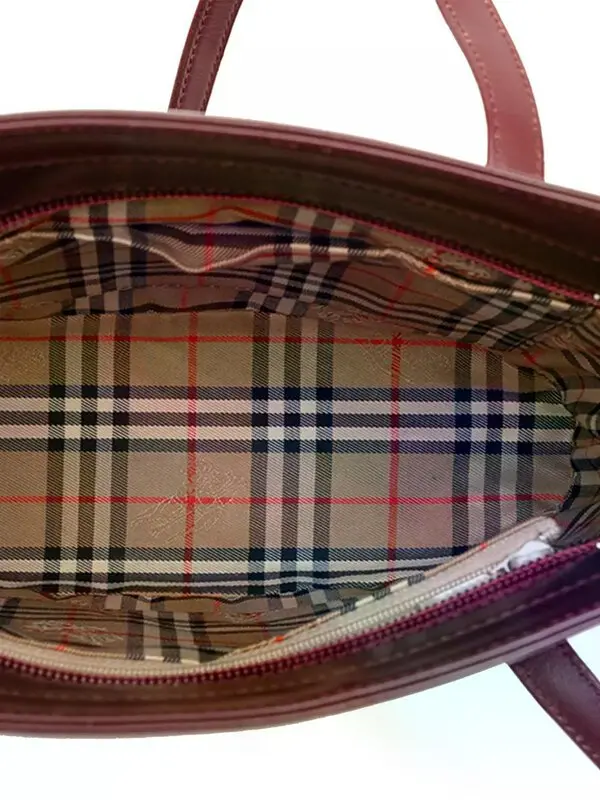 Burberry House Check Trimmed Leather Shoulder Bag