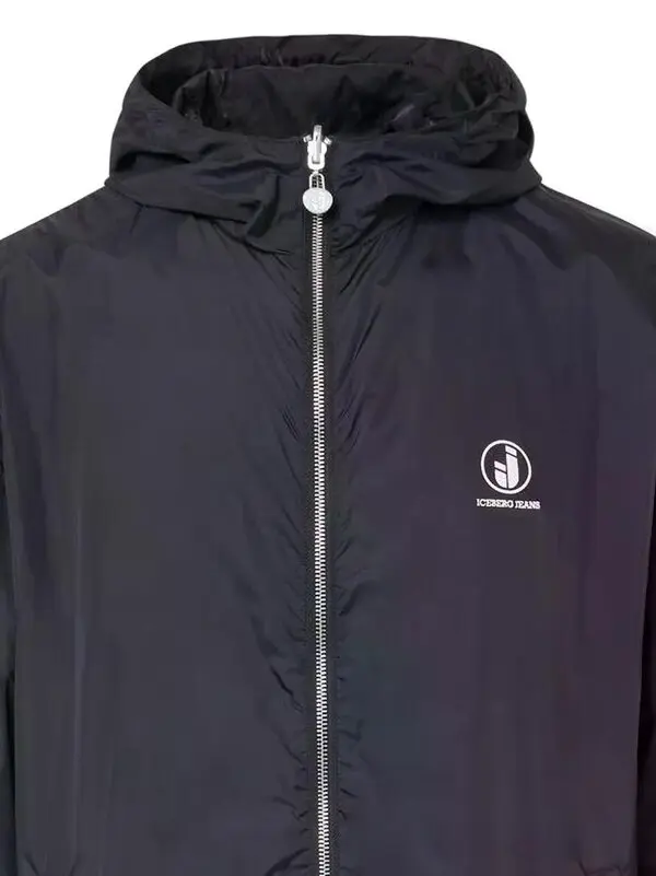 Iceberg Logo-print Hooded Jacket - Black