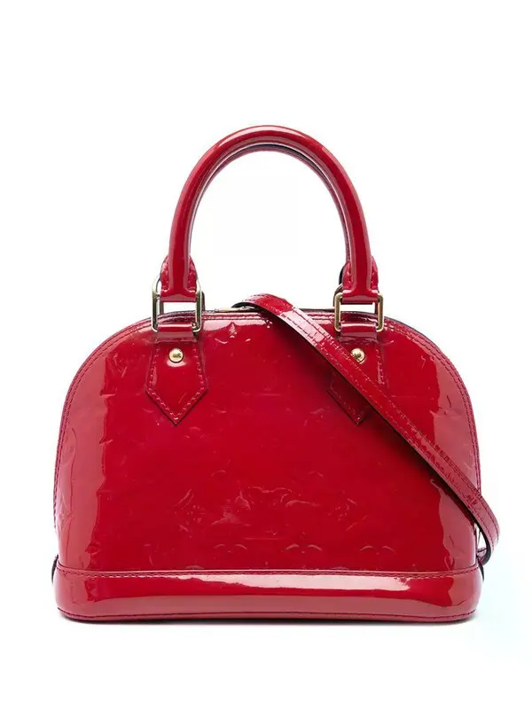 LOUIS VUITTON Monogram Vernis Alma Bb Satchel - Red