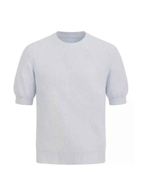 GRAN SASSO Basket-weave Crew Neck T-shirt