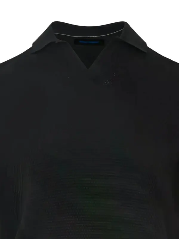PYA Bubble-knit Johnny-collar T-shirt