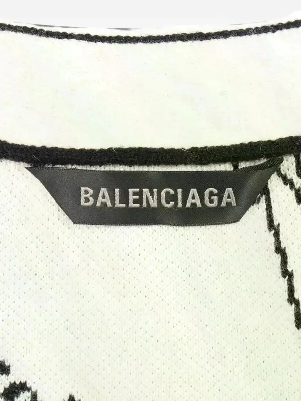 Balenciaga Logo-pattern Knit Cardigan